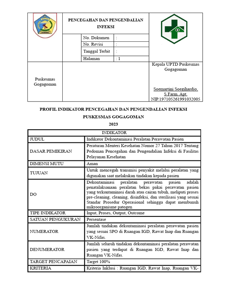 Indikator Dekontaminasi Peralatan Perawatan Pasien | PDF