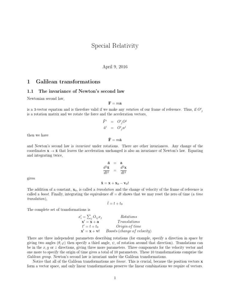 Em Notes 20 Special Relativity | PDF | Special Relativity | Spacetime