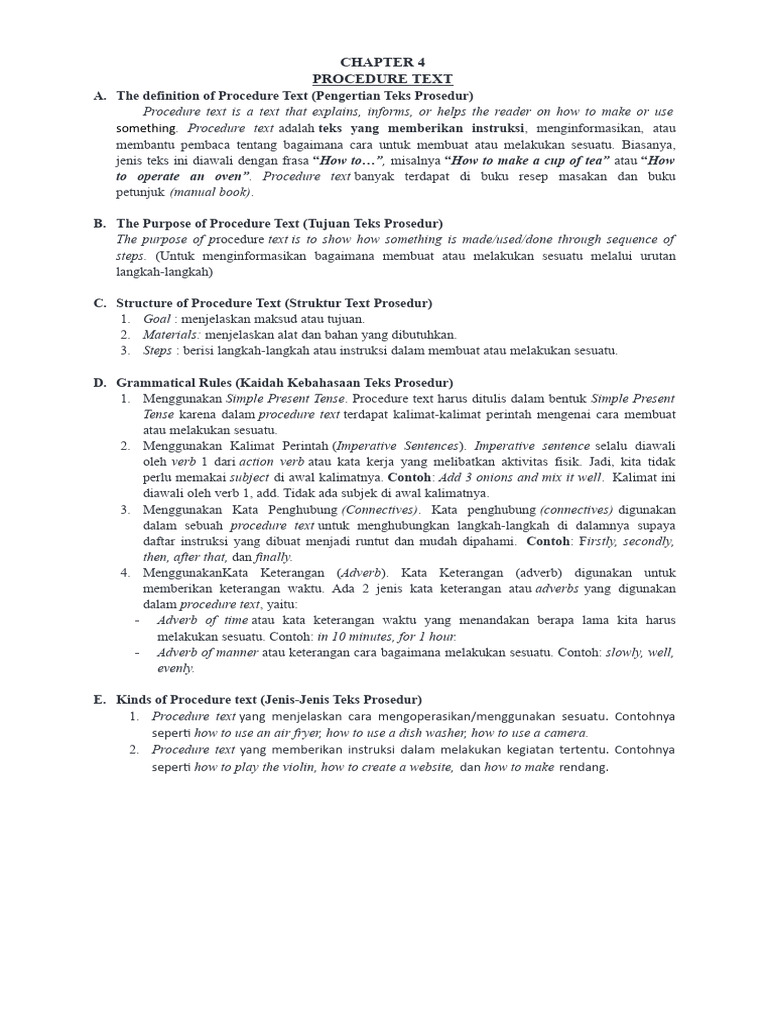 Procedure Text | PDF | Karier & Perkembangan