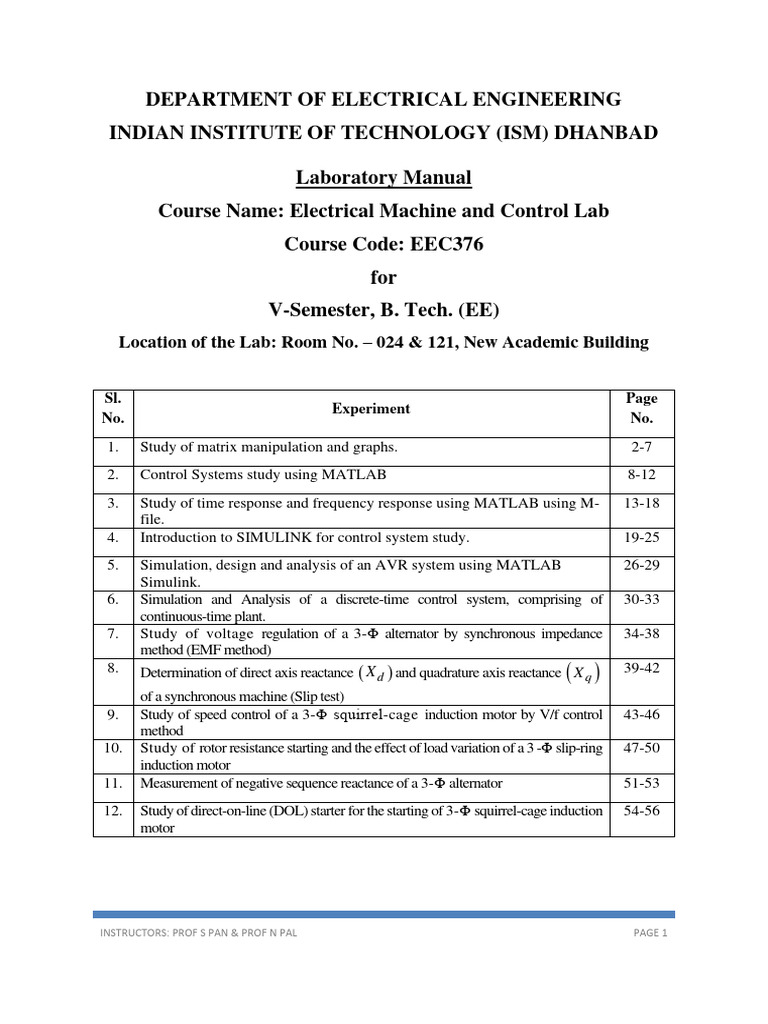 List of Experiments | PDF | Electric Motor | Electrical Impedance
