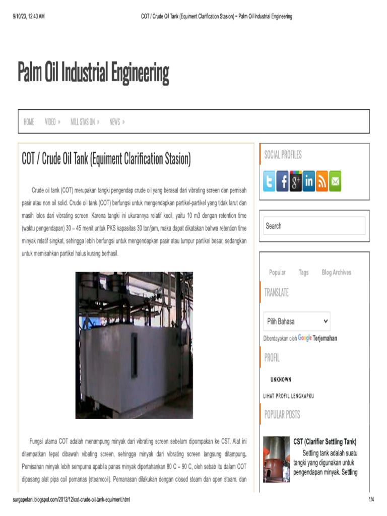 COT - Crude Oil Tank | PDF | Fuels | Glassforming Liquids And Melts