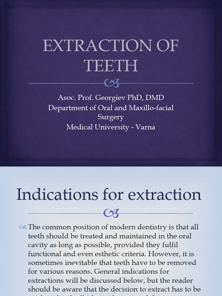 Indications for Tooth Extraction | PDF | Dental Anatomy | Health Care