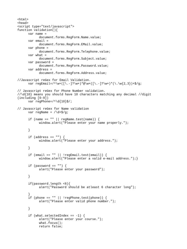 Form Validation | PDF | Cyberspace