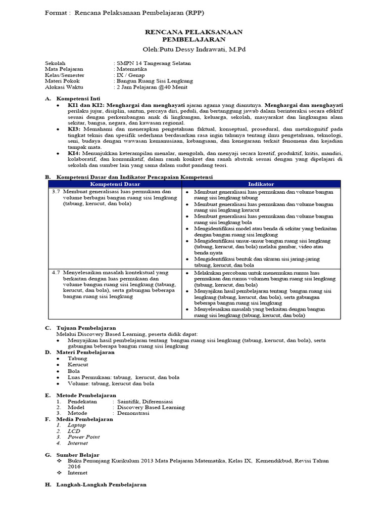 Format RPP CGP 10 REGULER | PDF