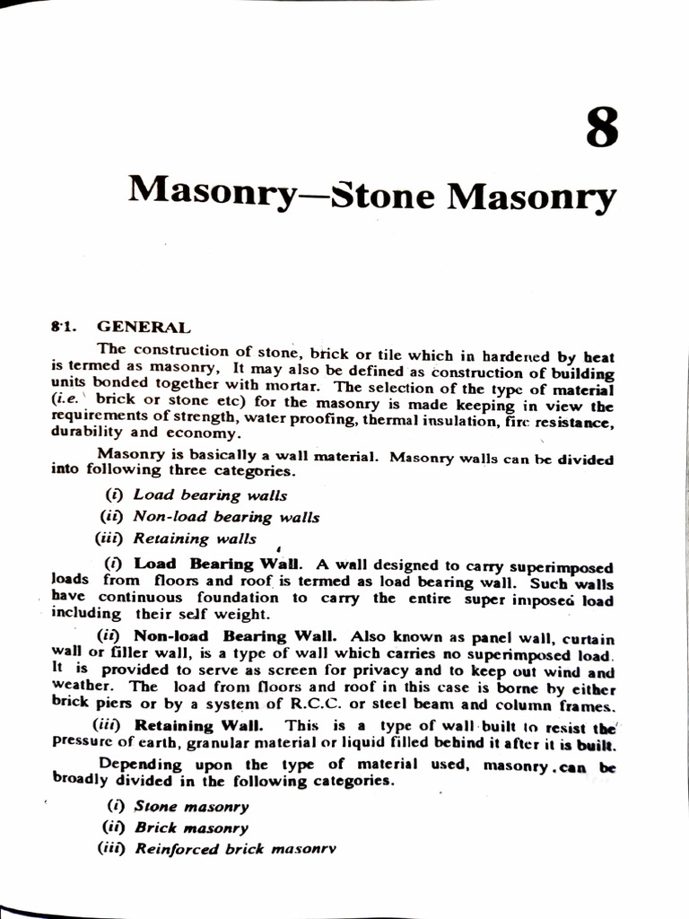 Masonry-Stone Masonry: of Together | PDF | Masonry | Components