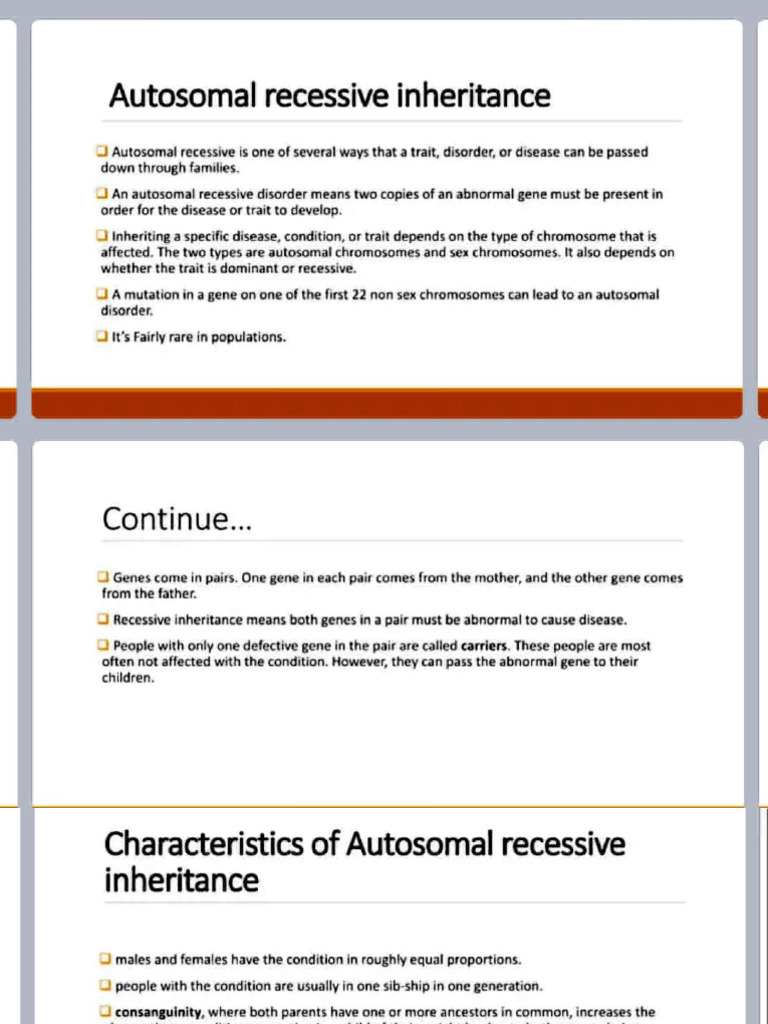 Autosomal Recessive Inheritance | PDF | Genetic Disorder | Epidemiology