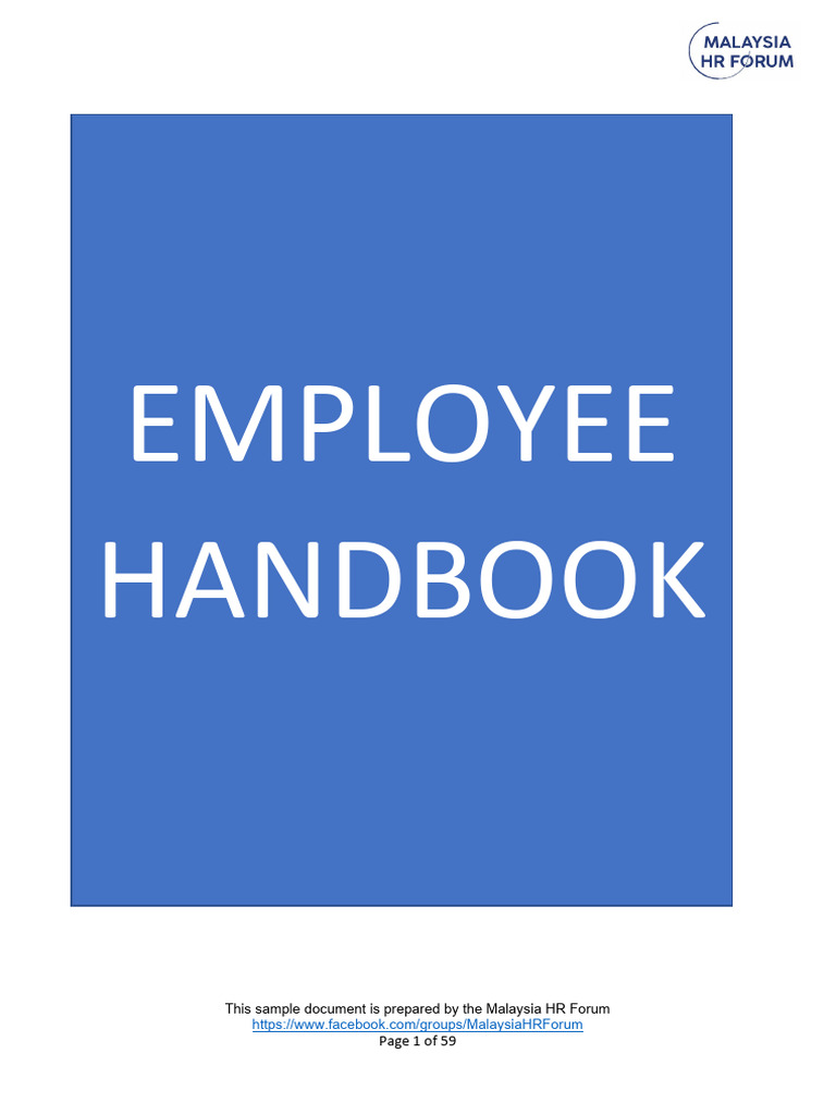 Employee Handbook Sample Malaysia HR Forum v3 | PDF | Recruitment ...