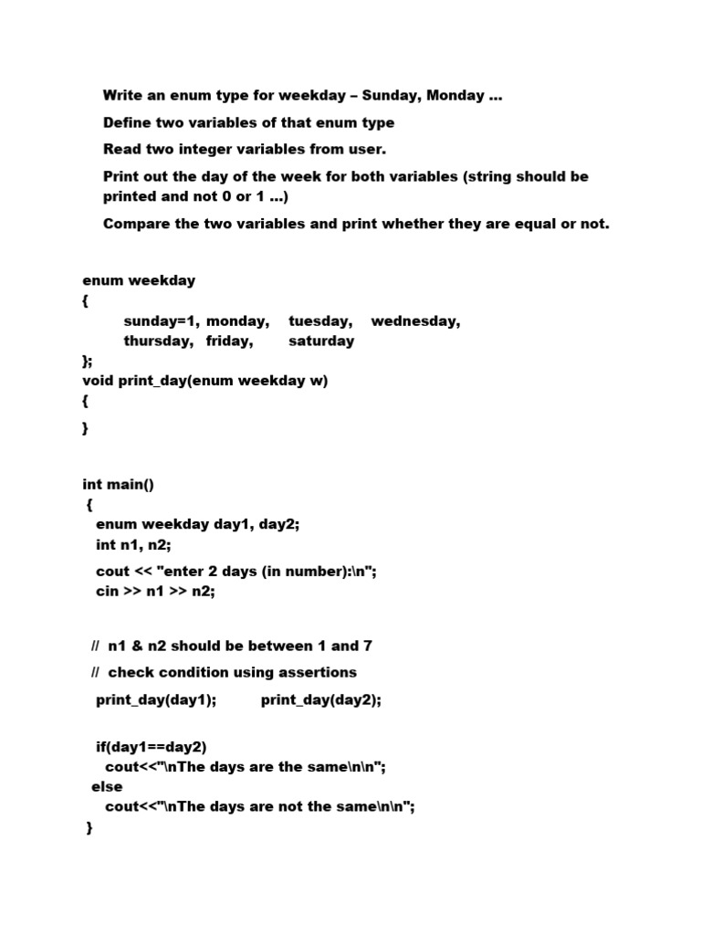 Enum Week Exercise | PDF
