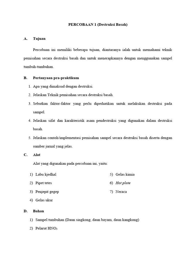 Teknik Destruksi Basah dan Kering | PDF