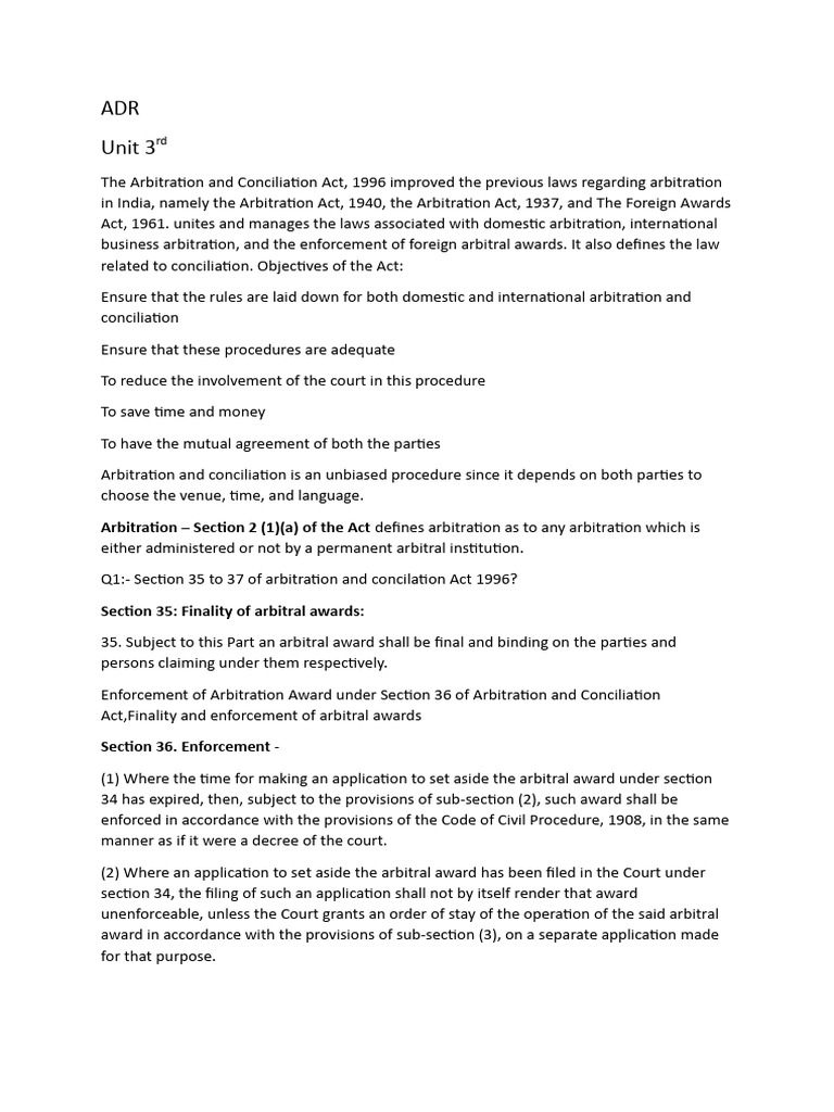 Adr Unit 3rd | PDF | Alternative Dispute Resolution | Negotiation
