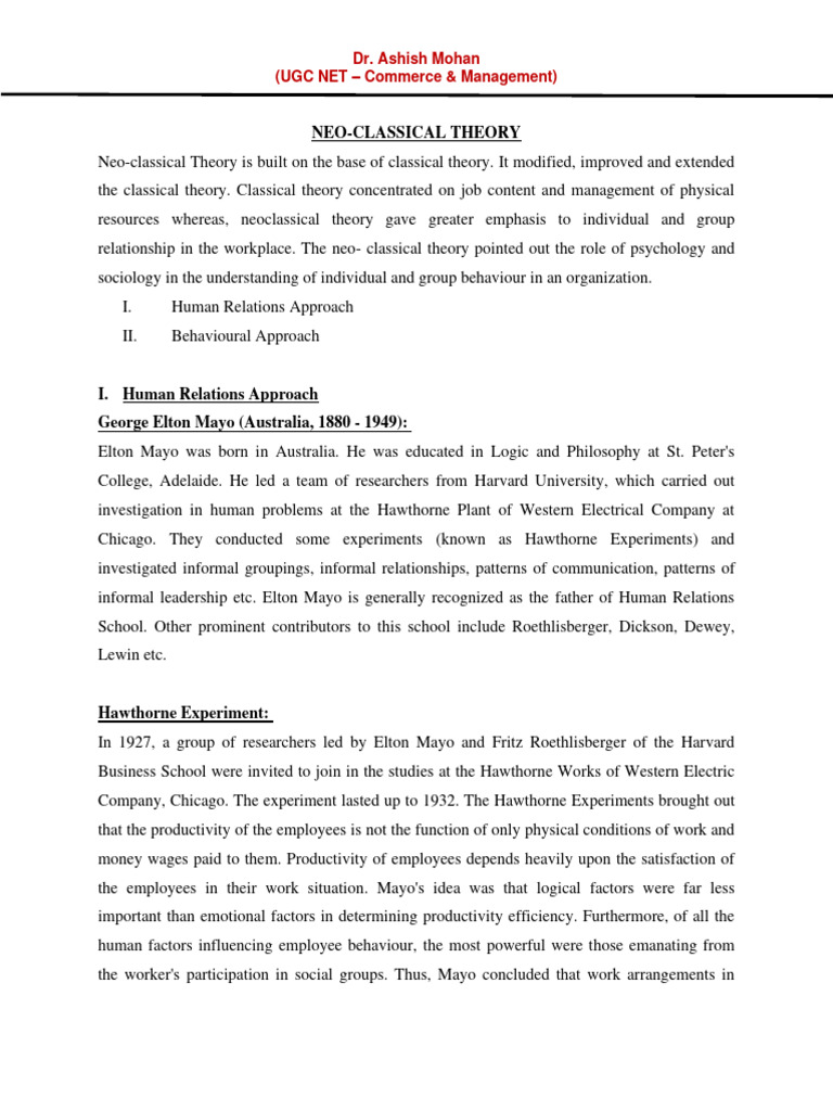 Human Relations Approach | PDF | Psychology | Motivation