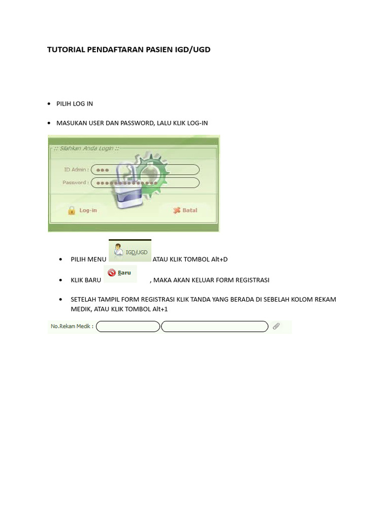 1.3 - Tutorial Pendaftaran Pasien Igd | PDF