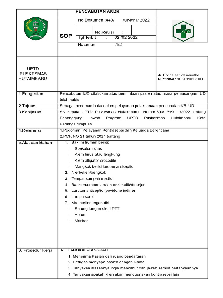 Sop Pembukaan Akdr | PDF