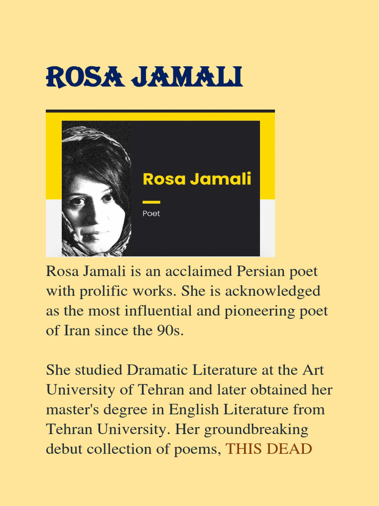 Rosa Jamali Bio | Download Free PDF | Poetry