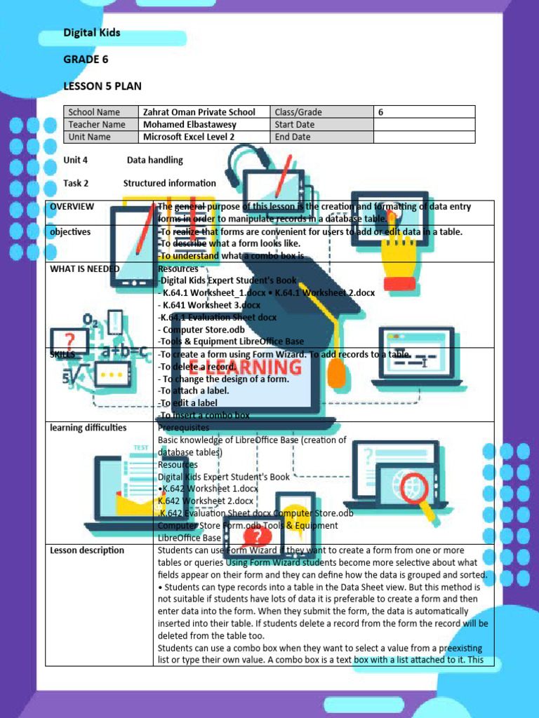 DGkids GRADE 6 | PDF | Databases | Worksheet