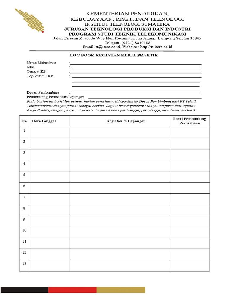 Log Book Kegiatan KP | PDF