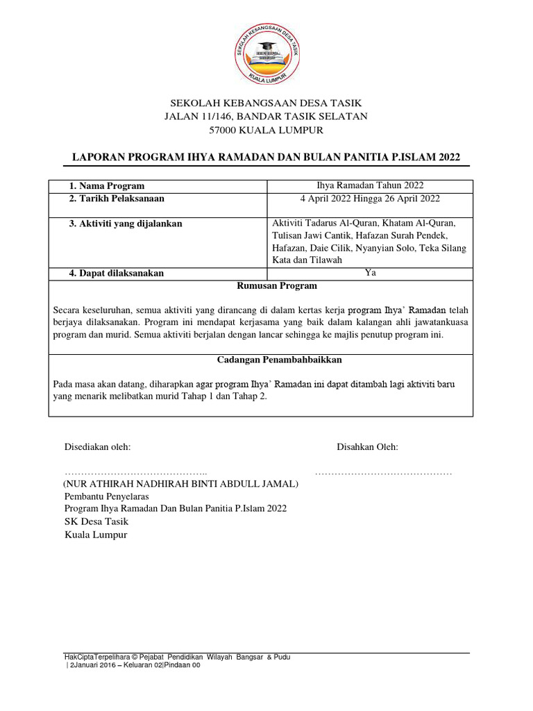 Contoh DOKUMENTASI IHYA' RAMADHAN | PDF