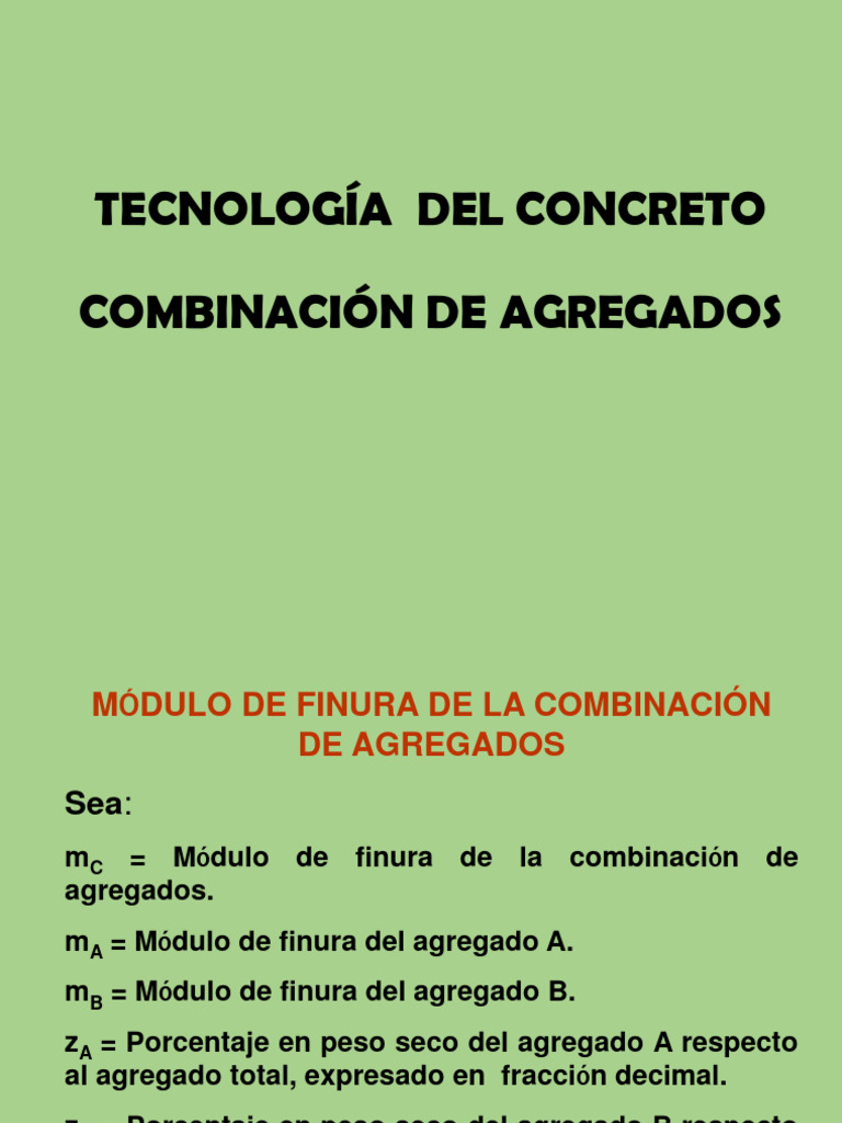 Modulo de Fineza y Peso Especifico Combinacion de Agregados | PDF