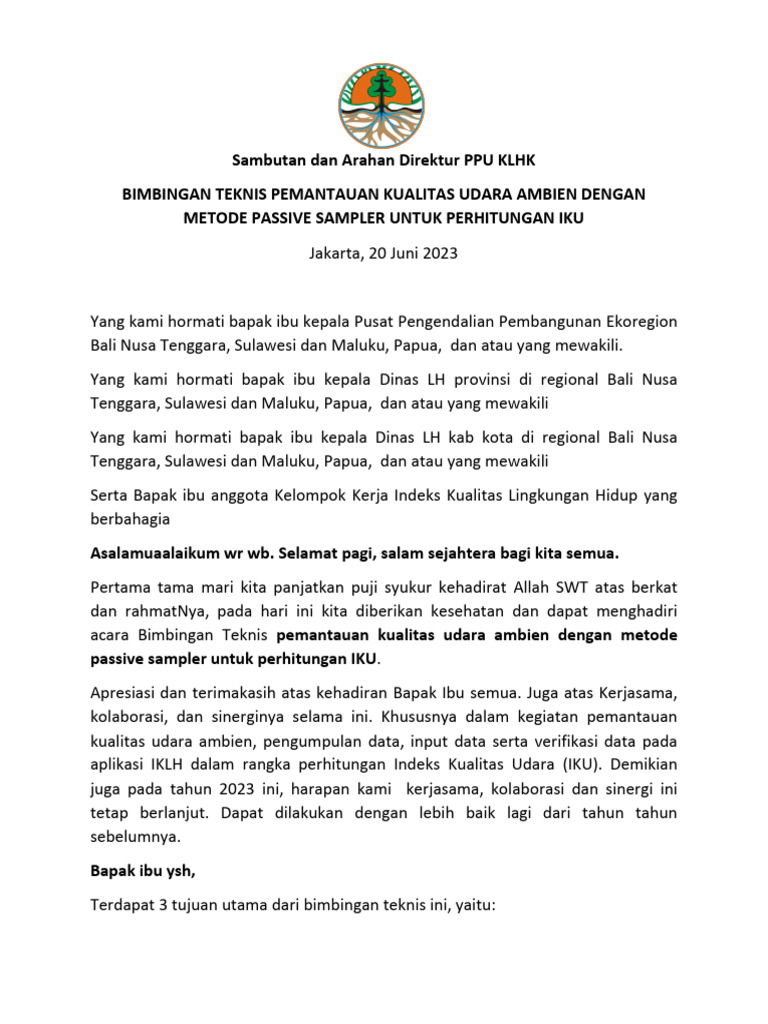 Sambutan Dan Arahan Direktur PPU | PDF