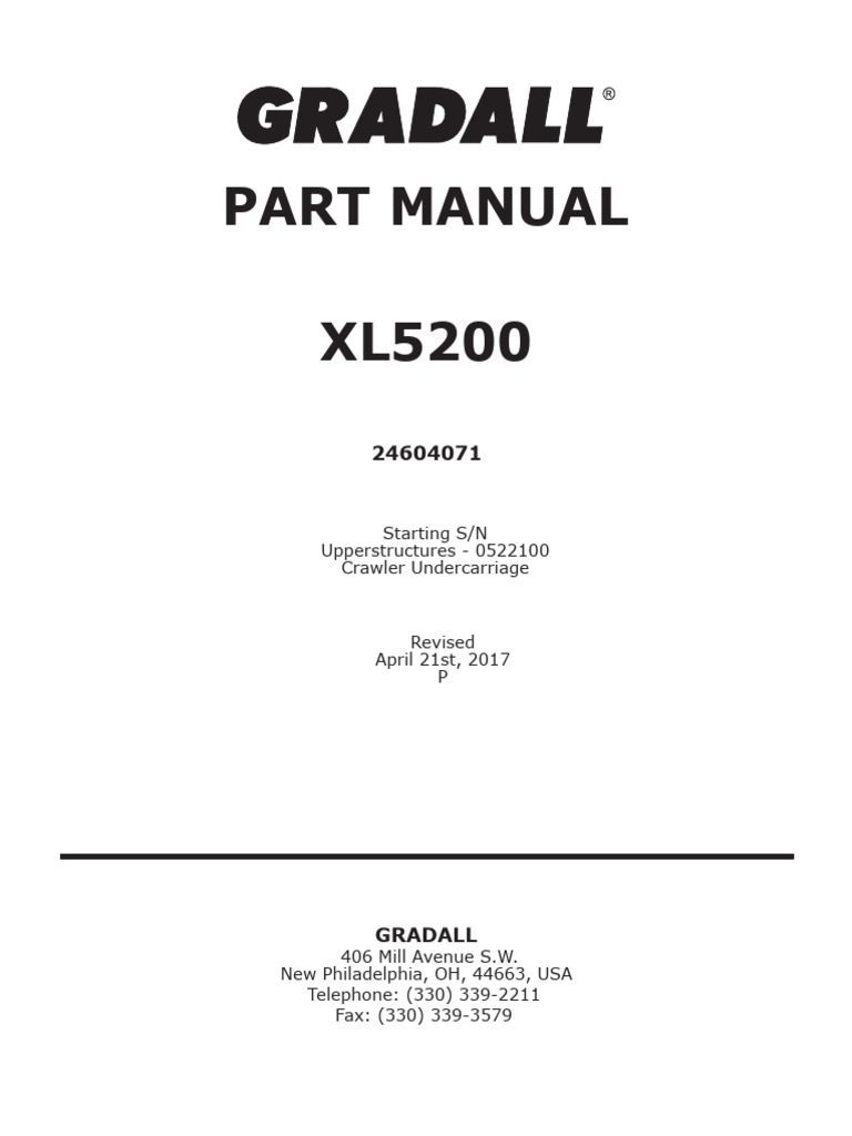 2460-4071 P XL5200 Gradall Parts Manual 4-17 | PDF | Machines ...