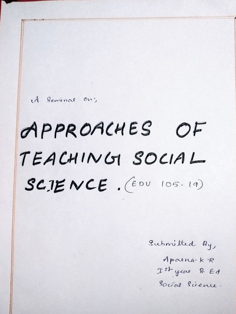 Approaches of Teaching Social Science | PDF