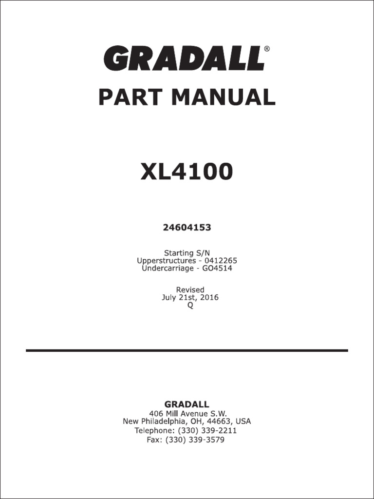 2460-4153 - Q - XL4100 EPA - Gradall - Parts - 7-16 | PDF | Valve | Brake
