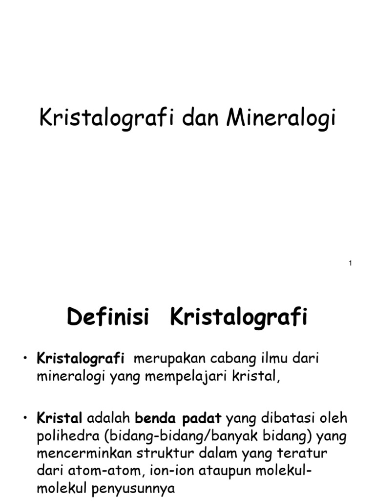 Kristalografi Dan Mineralogi | PDF