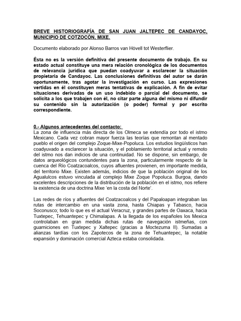Historiografía de San Juan Jaltepec | PDF
