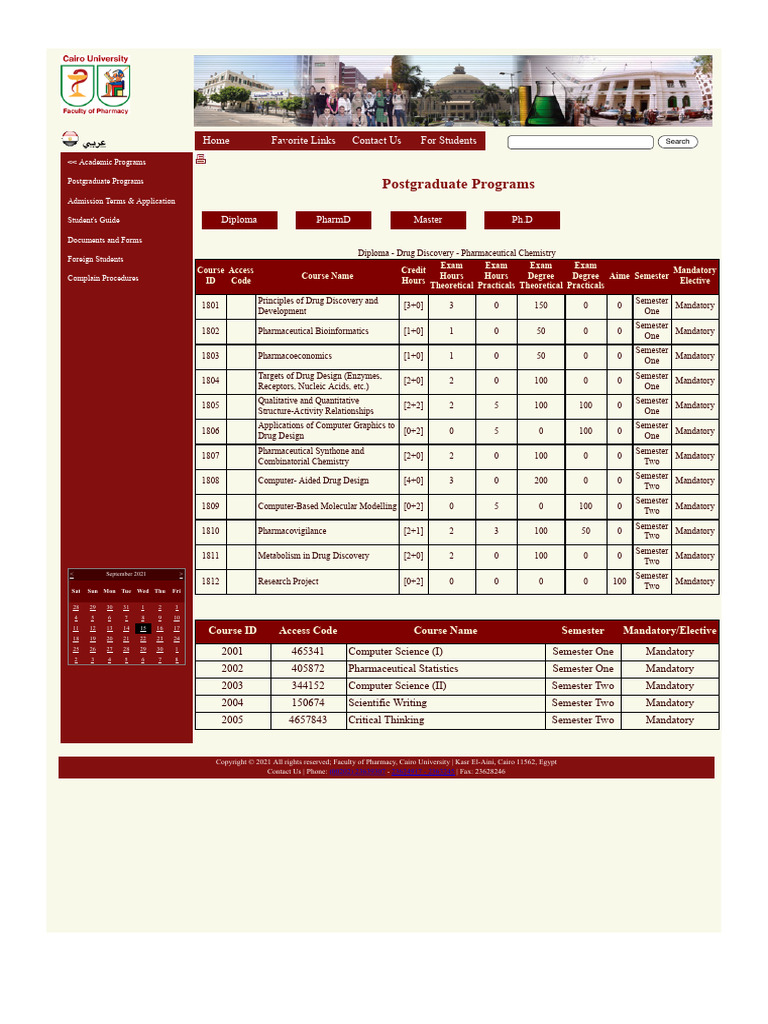 Faculty of Pharmacy Cairo University | PDF