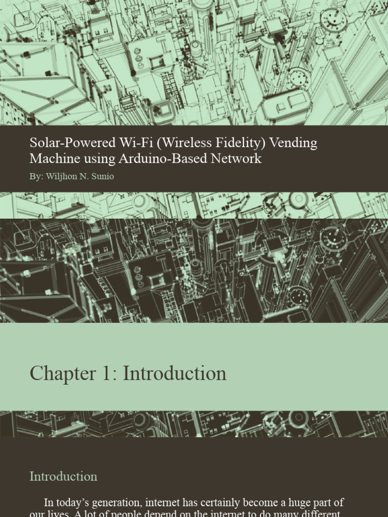 Solar Powered Wi Fi Wireless Fidelity Vending Machine | PDF ...