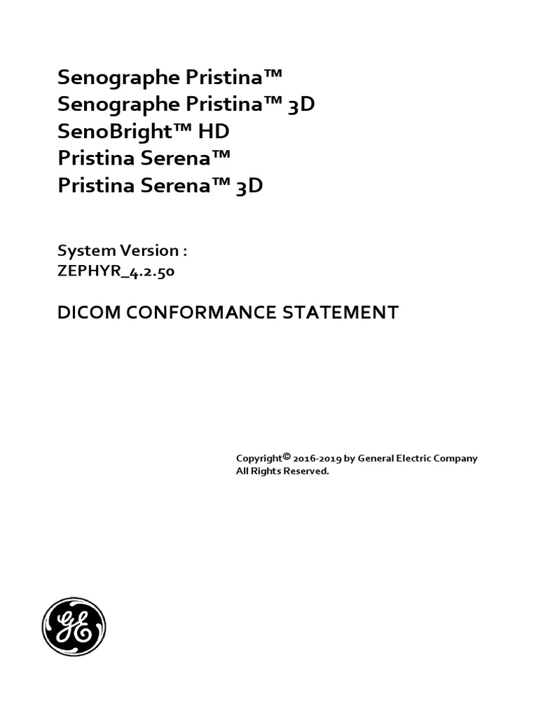 GEHC DICOM Conformance - Senographe Pristina Zephyr - DOC2139635 - Rev2 | PDF | Computer Network ...