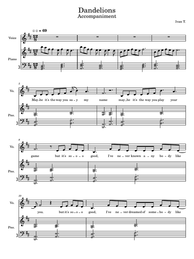 Dandelions Score | PDF