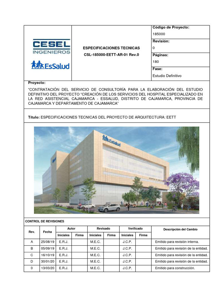 CSL-185000-EETT-AR-01 - Rev0 CORREGIDO | PDF | Materiales | Ingeniería de Edificación