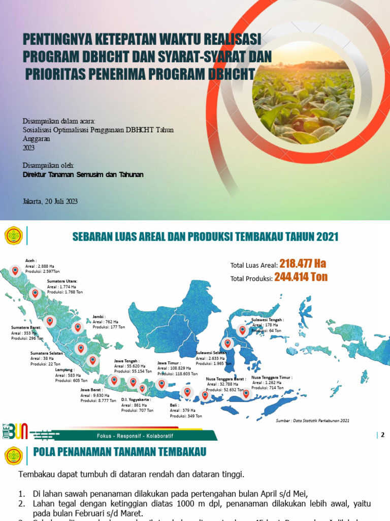 Kementan - Optimalisasi DBH CHT | PDF