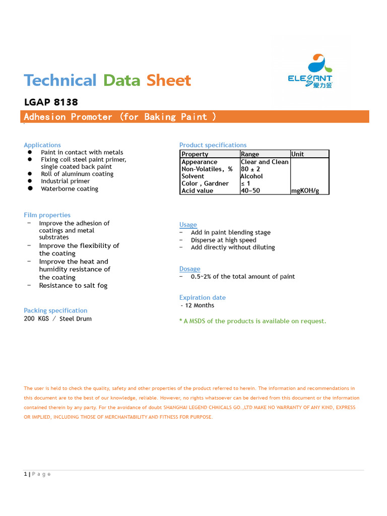 LGAP 8138 (英TDS) | PDF