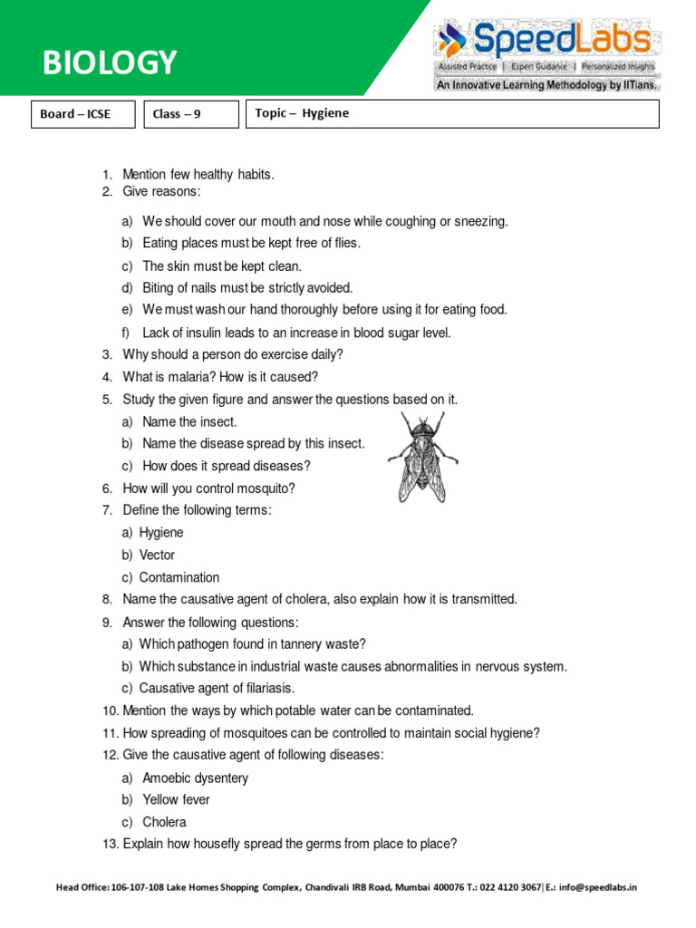 Health and Hygiene: Class 9 Overview | PDF | Hygiene | Pathogen