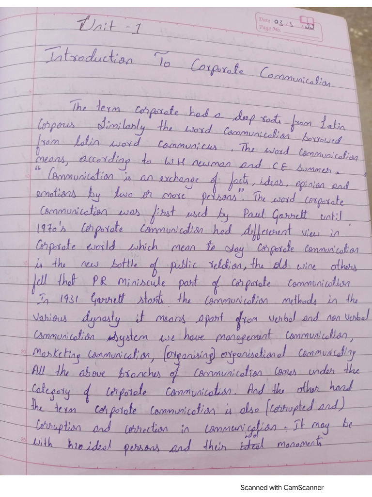 Corporate Communication Notes | PDF