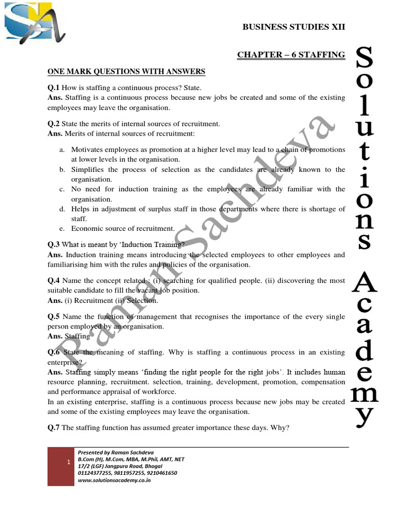 CH 6 Staffing | PDF | Human Resources | Employment