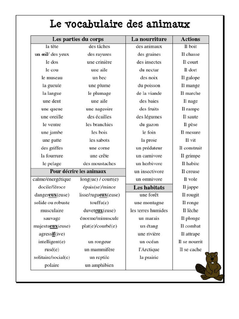 Decrire Un Animal | PDF