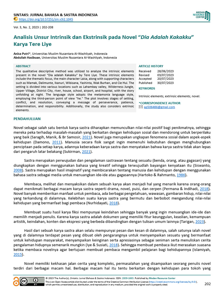 Analisis Unsur Intrinsik Dan Ekstrinsik Pada Novel | PDF | Filsafat | Fiksi Umum