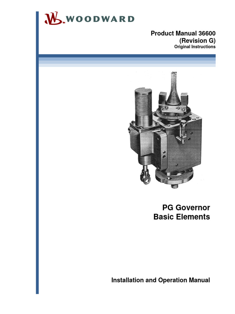 Product Manual 36600 (Revision G) : PG Governor Basic Elements | PDF | Piston | Pump