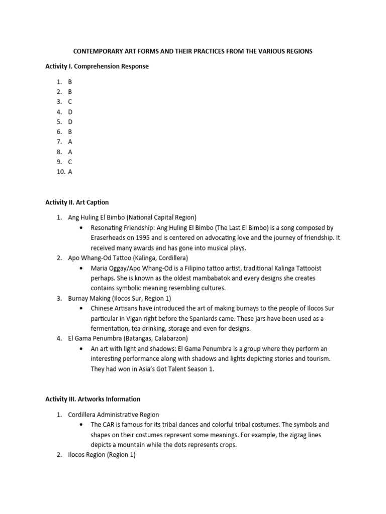 Contemporary Art Across Regions | PDF | Festival | Mindanao