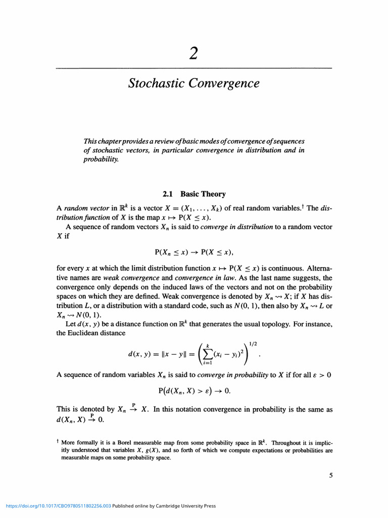 Stochastic Convergence Explained | PDF | Distribution (Mathematics ...