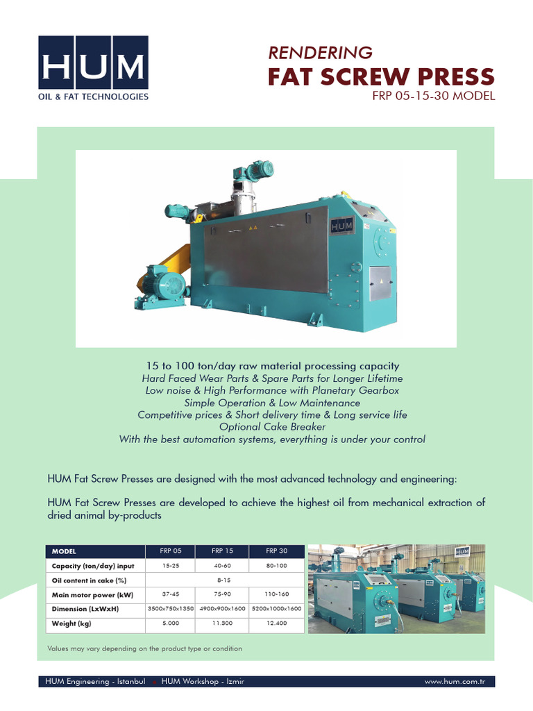 Advanced Fat Screw Press Solutions | PDF | Wear | Screw