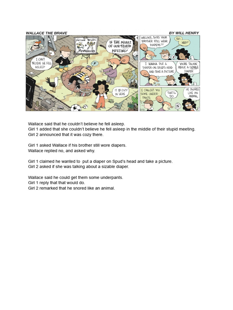 Comic Strips - Reported Speech | PDF