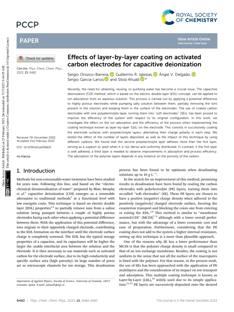 Effects of Layer-By-Layer Coating On Activated Carbon Electrodes For ...