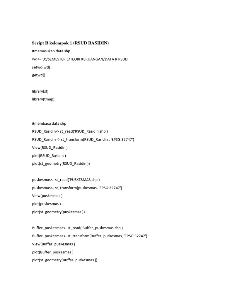 Script R Kelompok 1 Pdf Teaching Methods And Materials