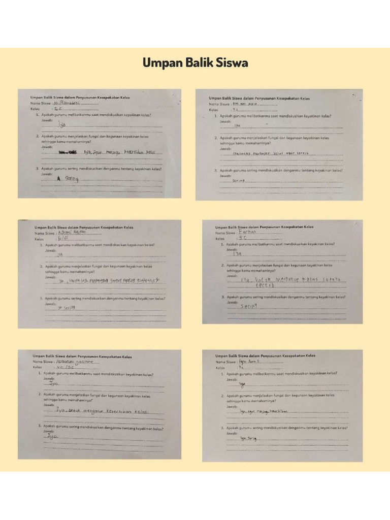 umpan balik siswa | PDF