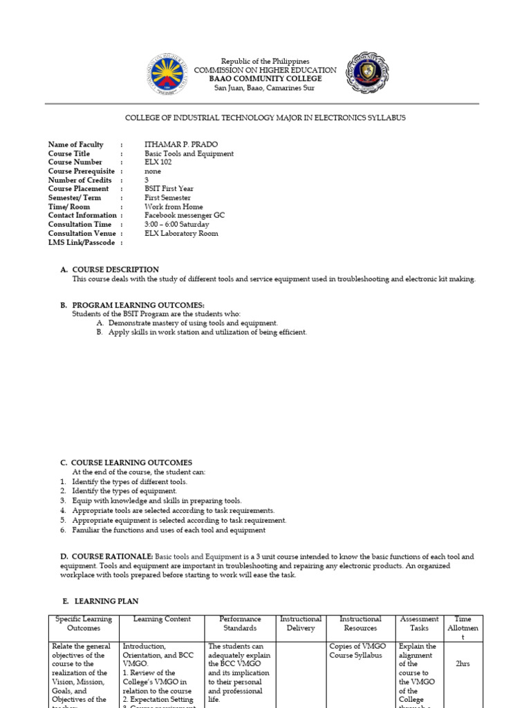ELX 102 Basic Tools and Eqipment1 | Download Free PDF | Soldering ...