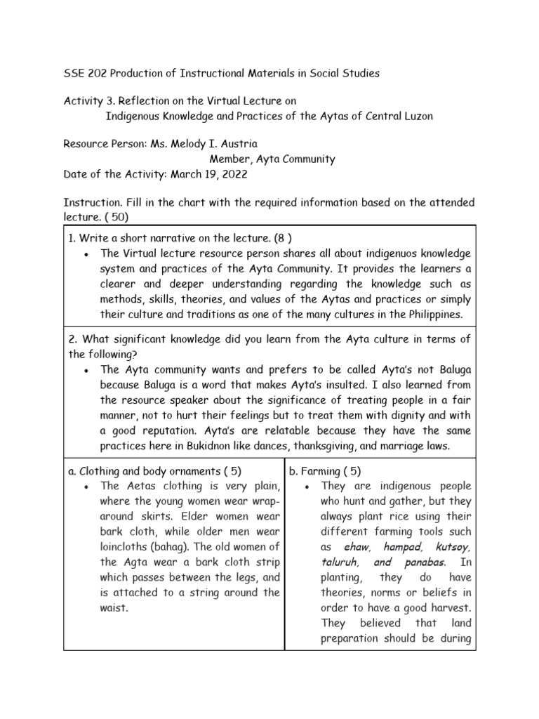 Ayta Community's Indigenous Knowledge | PDF | Science & Mathematics